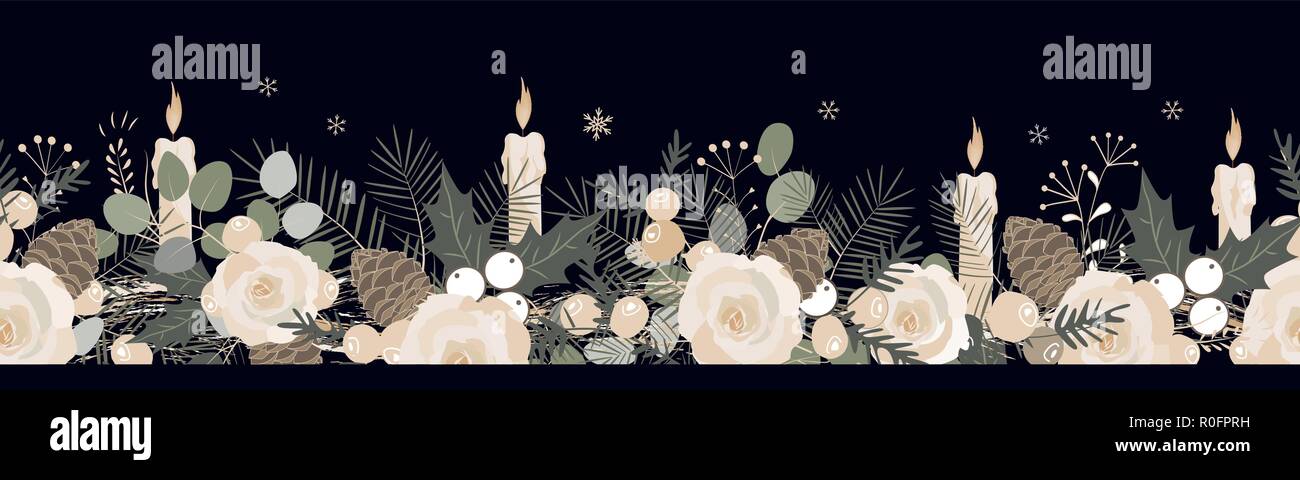 Christmas seamless garland. Vector hand drawn illustration Stock Vector ...