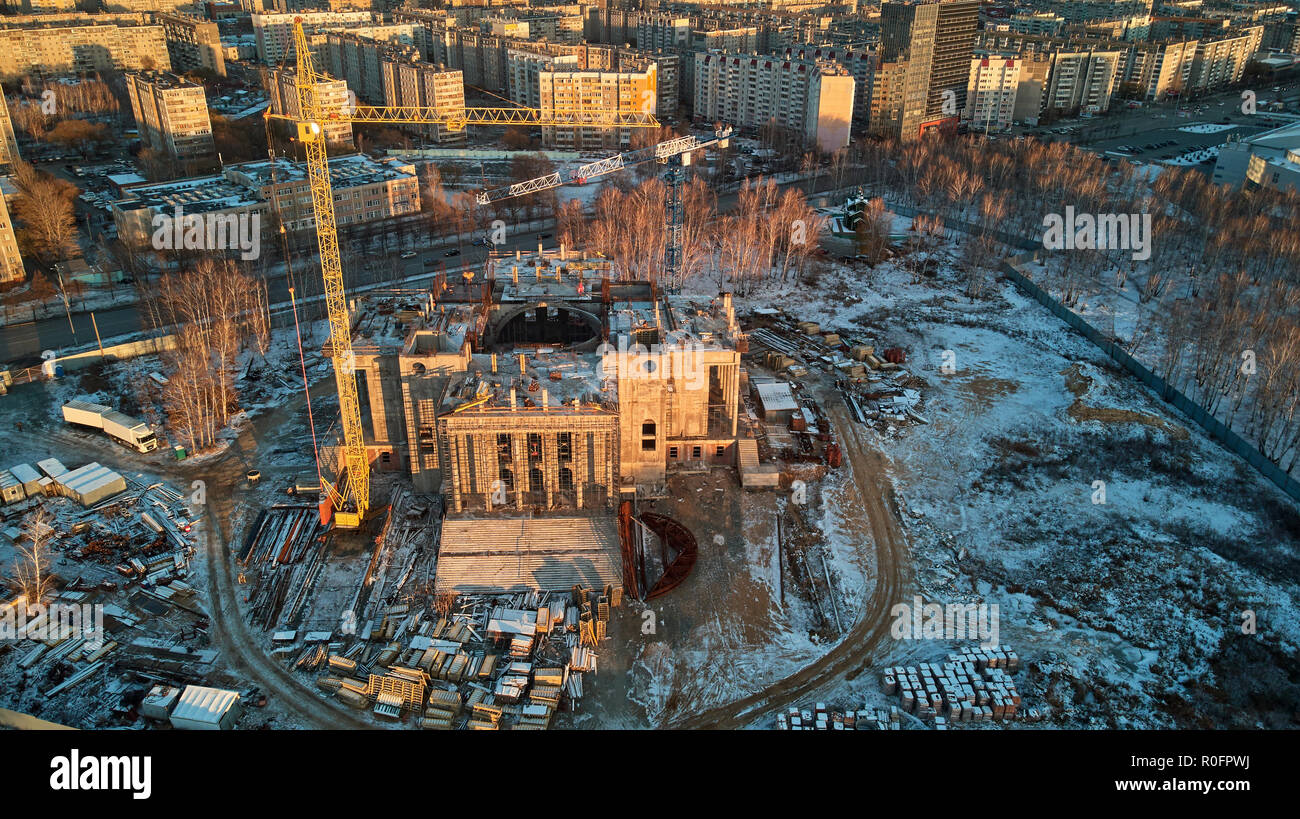 top view of the construction of an industrial facility Stock Photo - Alamy