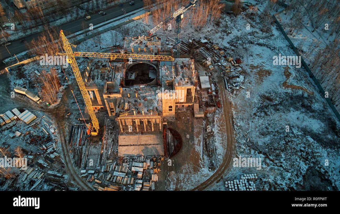 top view of the construction of an industrial facility Stock Photo - Alamy