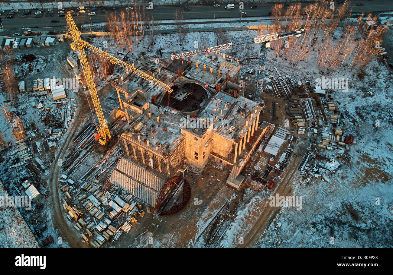 top view of the construction of an industrial facility Stock Photo - Alamy