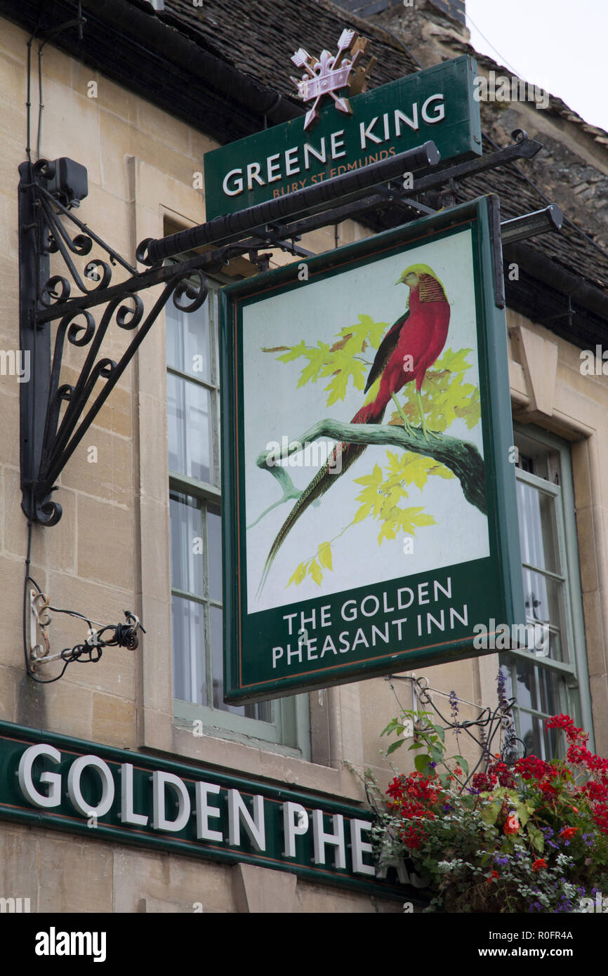 Golden Pheasant Inn Pub Sign; Burford; England; UK Stock Photo - Alamy