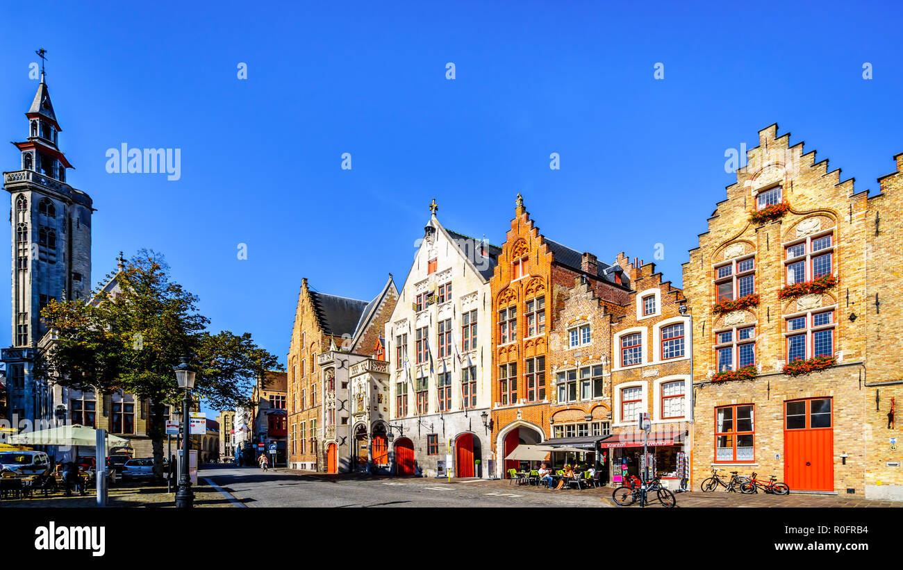Step Gables on houses from the middle ages at Jan Van Eyck Square in ...