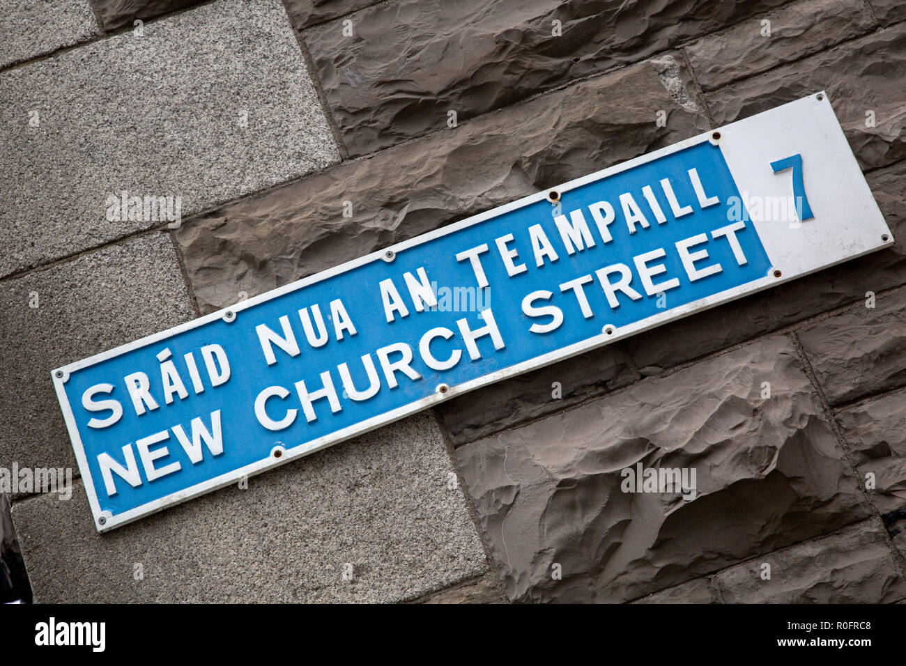 New Church Street Sign, Dublin, Ireland Stock Photo - Alamy