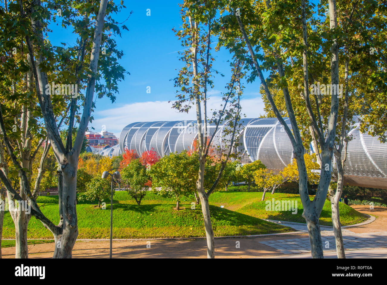 Madrid Rio park and bridge by Perrault. Madrid, Spain Stock Photo - Alamy