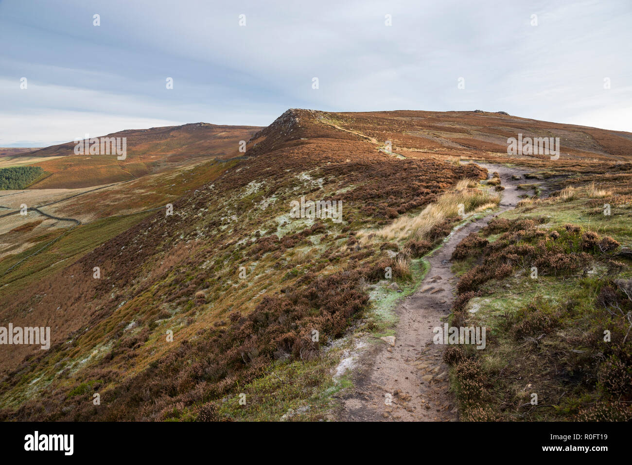 Derwent Edge in the Peak District national park on a cold autumn ...