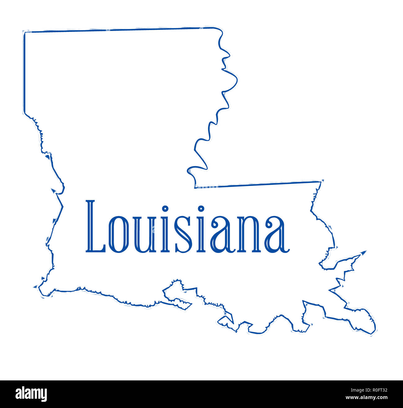 State map outline of Louisiana over a white background Stock Photo - Alamy