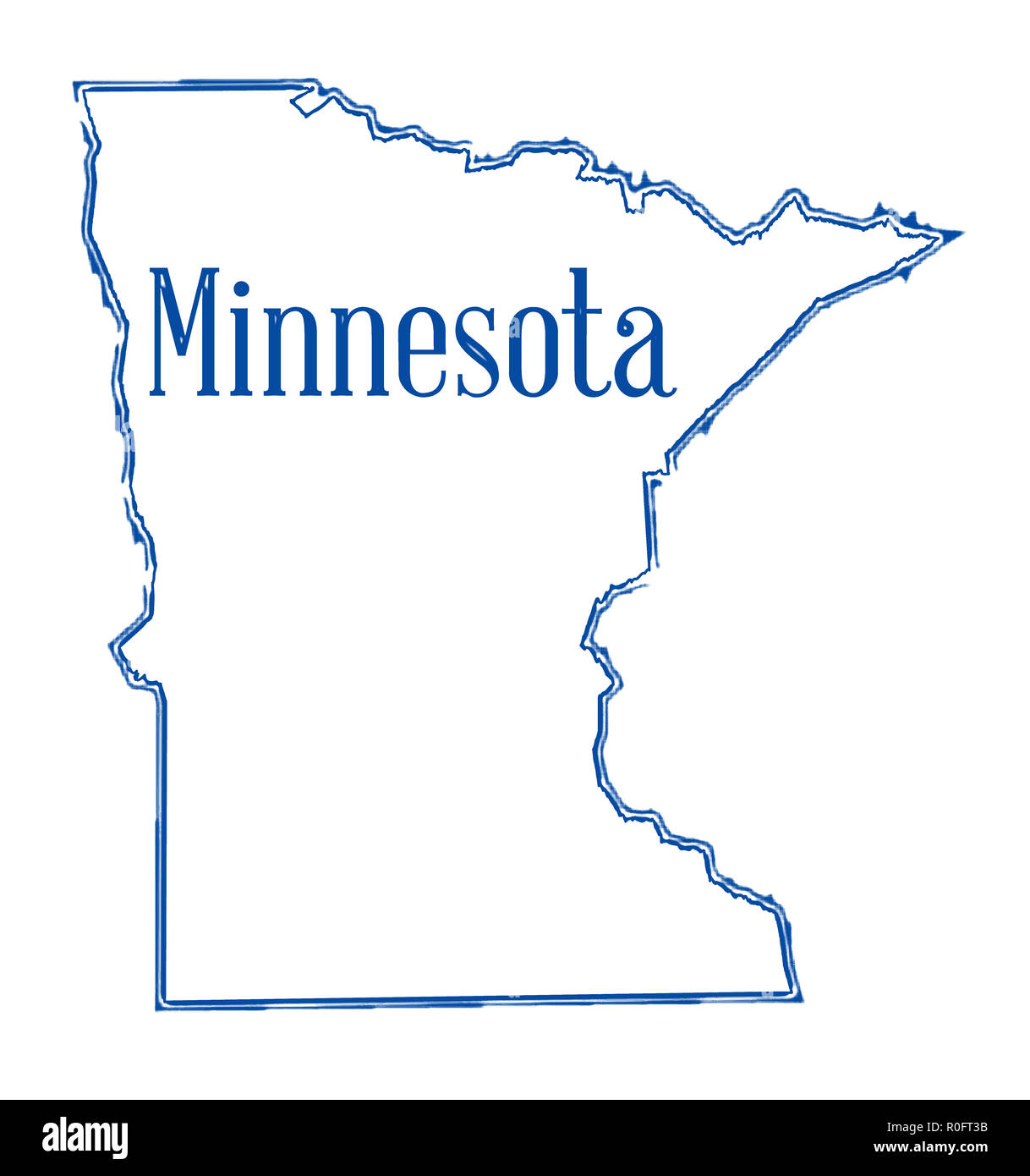 An outline map of Minnesota isolated on a white background Stock Photo ...