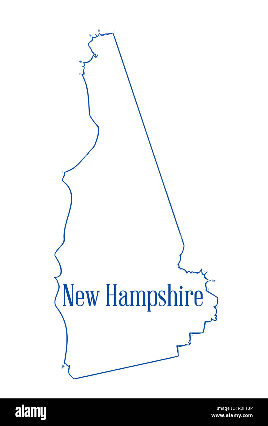 Outline map of the state of New Hampshire Stock Photo - Alamy