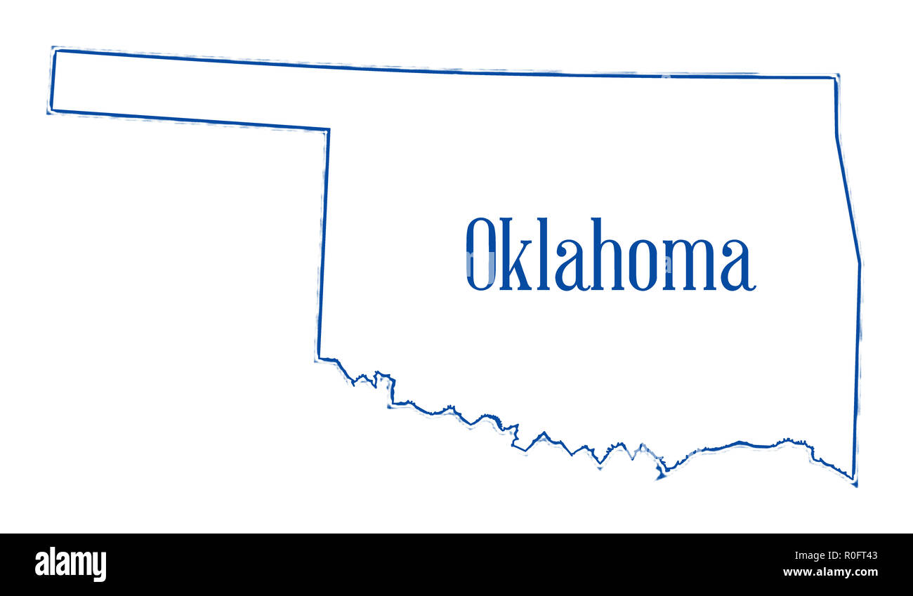 Outline map of the USA state of Oklahoma Stock Photo - Alamy