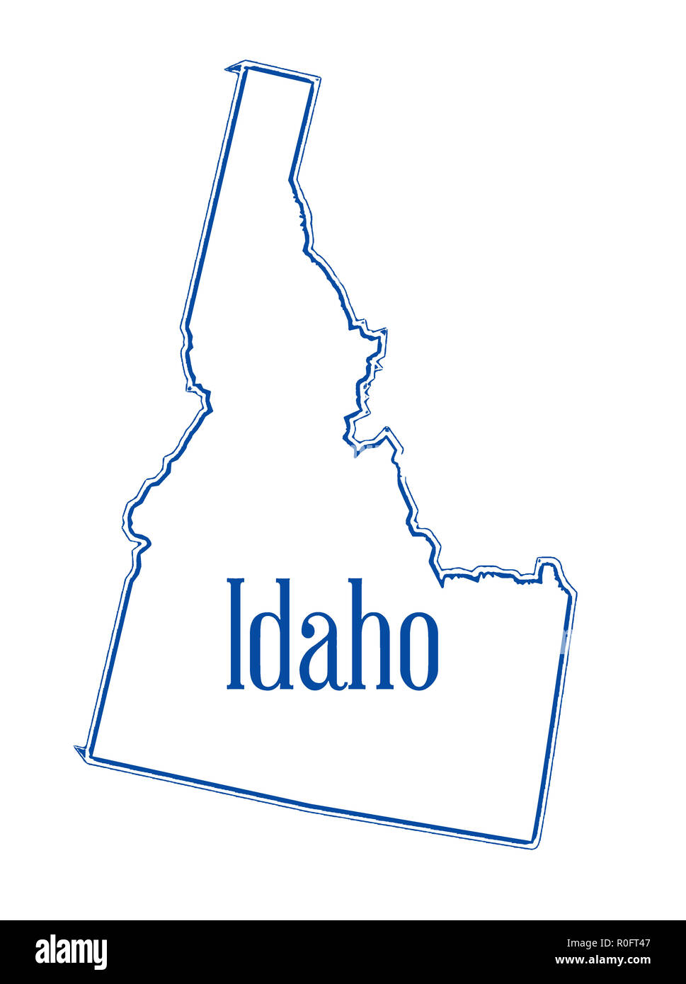 Outline map of the state of Idaho isolated Stock Photo - Alamy