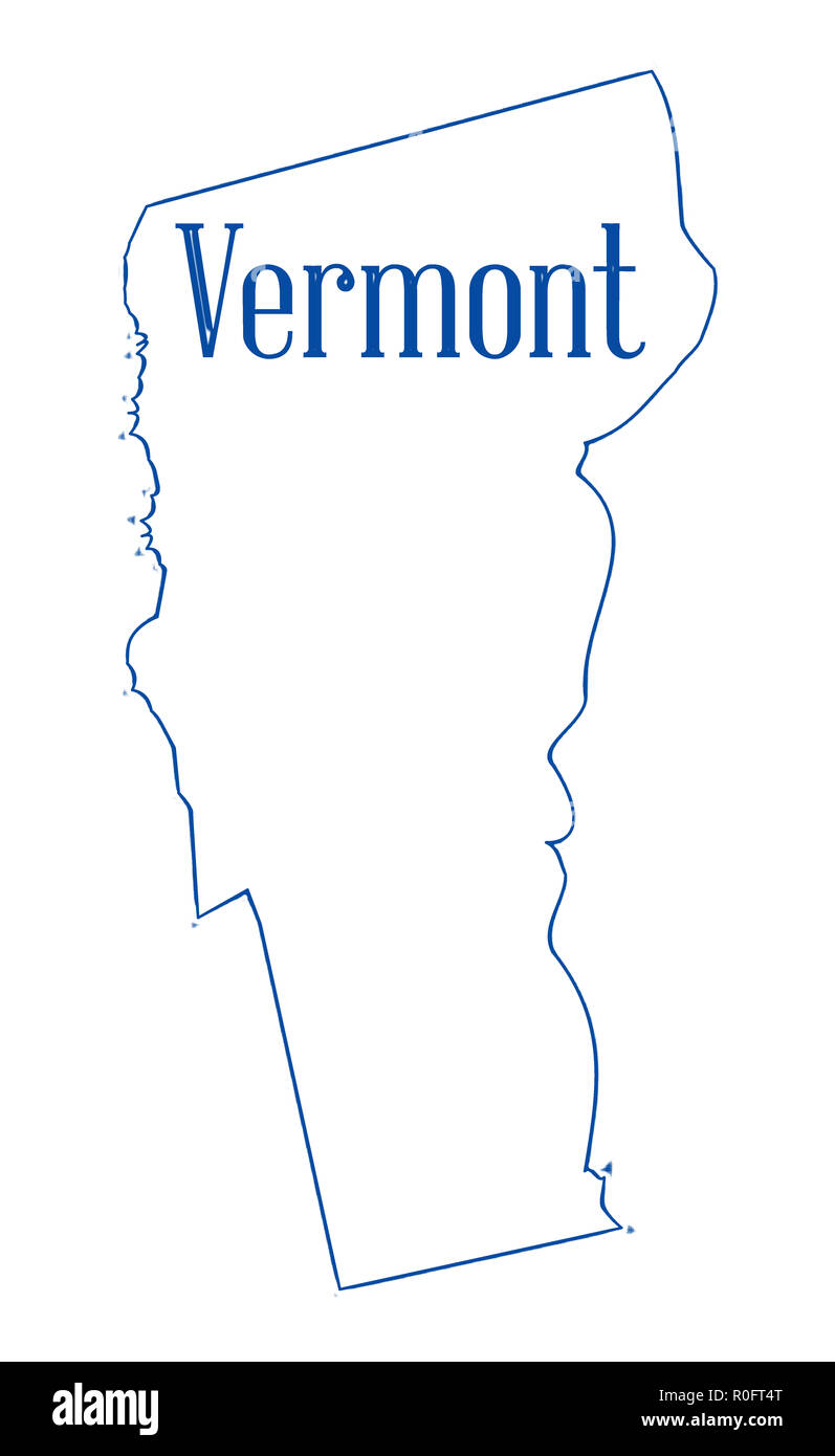 Outline map of the state of Vermont Stock Photo - Alamy