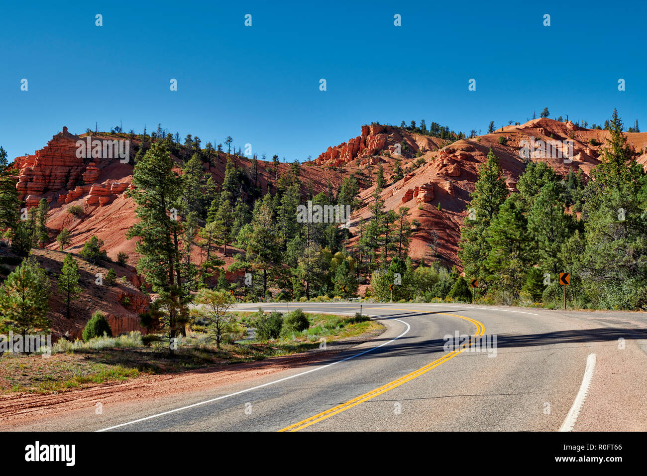 Road through red canyon in hi-res stock photography and images - Alamy