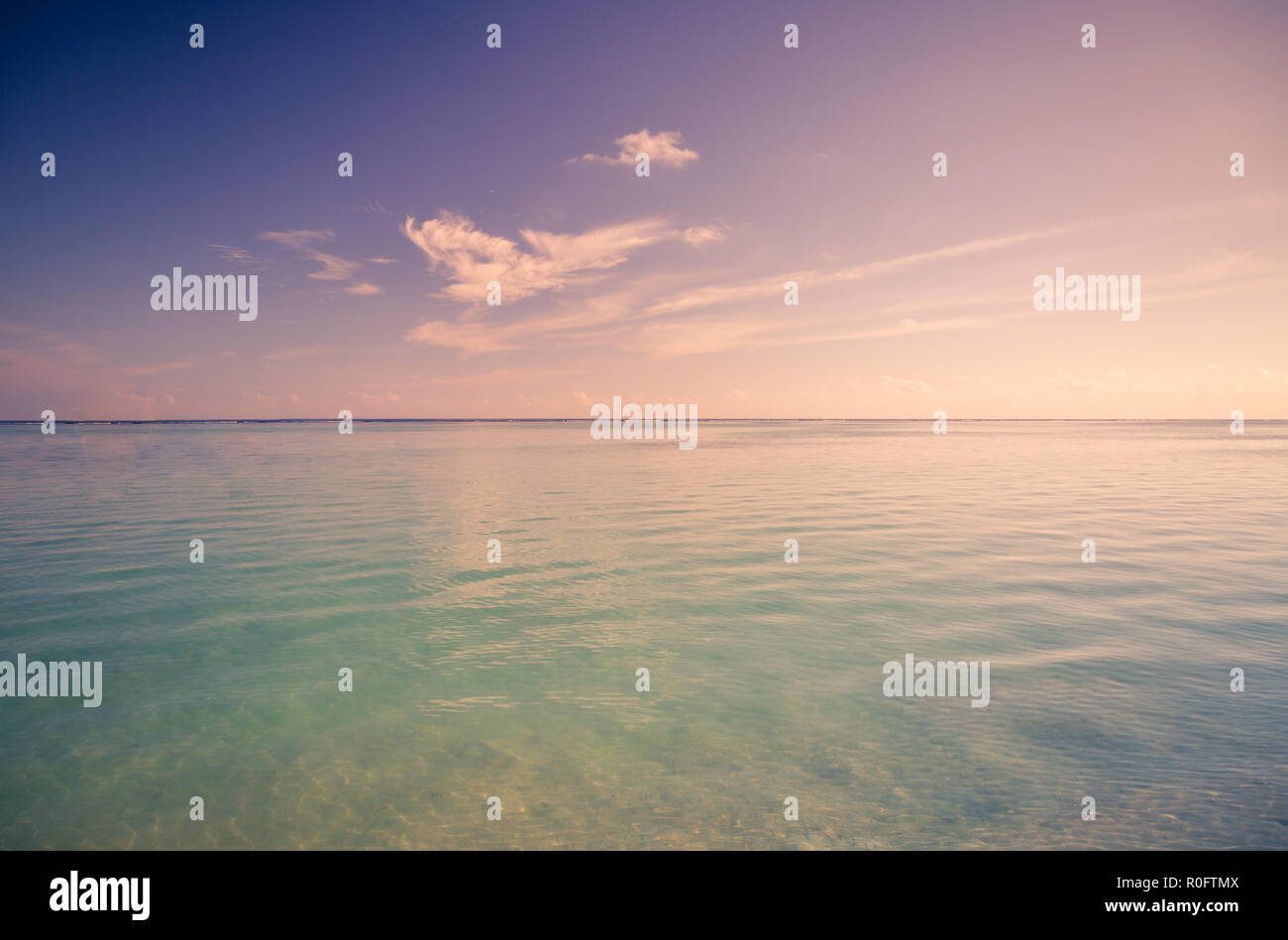 Vintage style effect sea view. Calming colors of sea, ocean Stock Photo ...