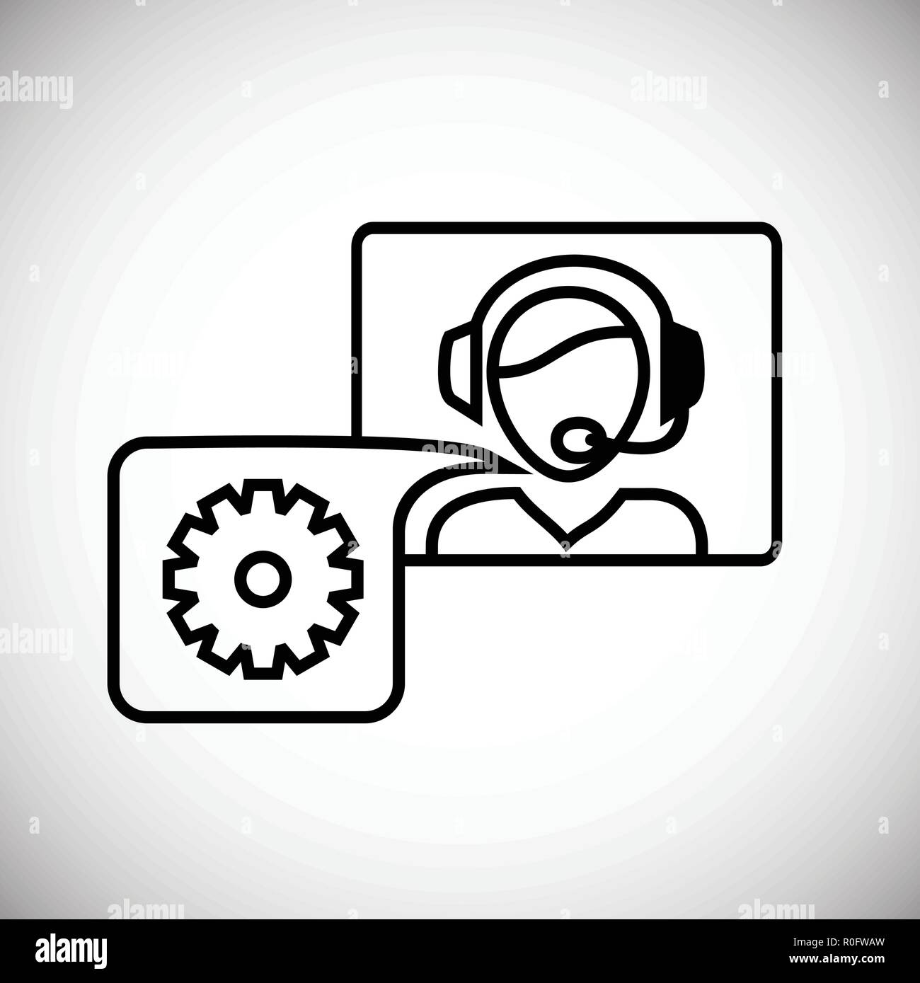 Help desc call center operator thin line on white background Stock ...