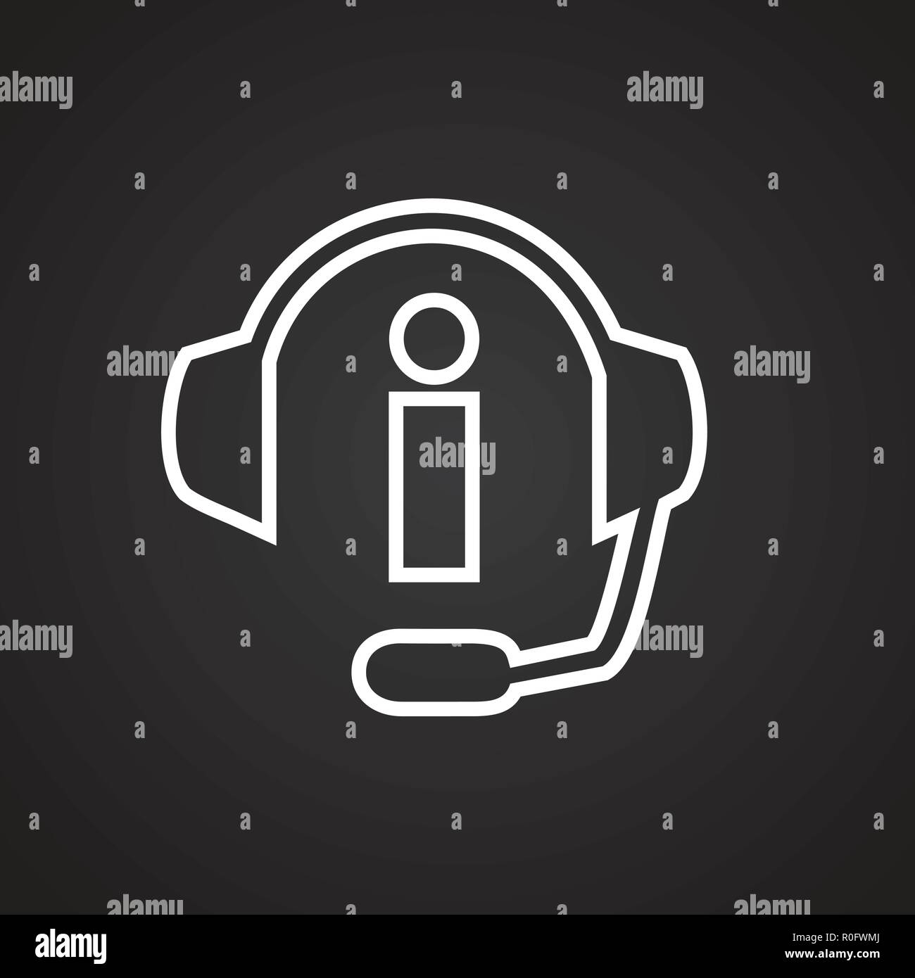 Info call center thin line on black background Stock Vector Image & Art ...