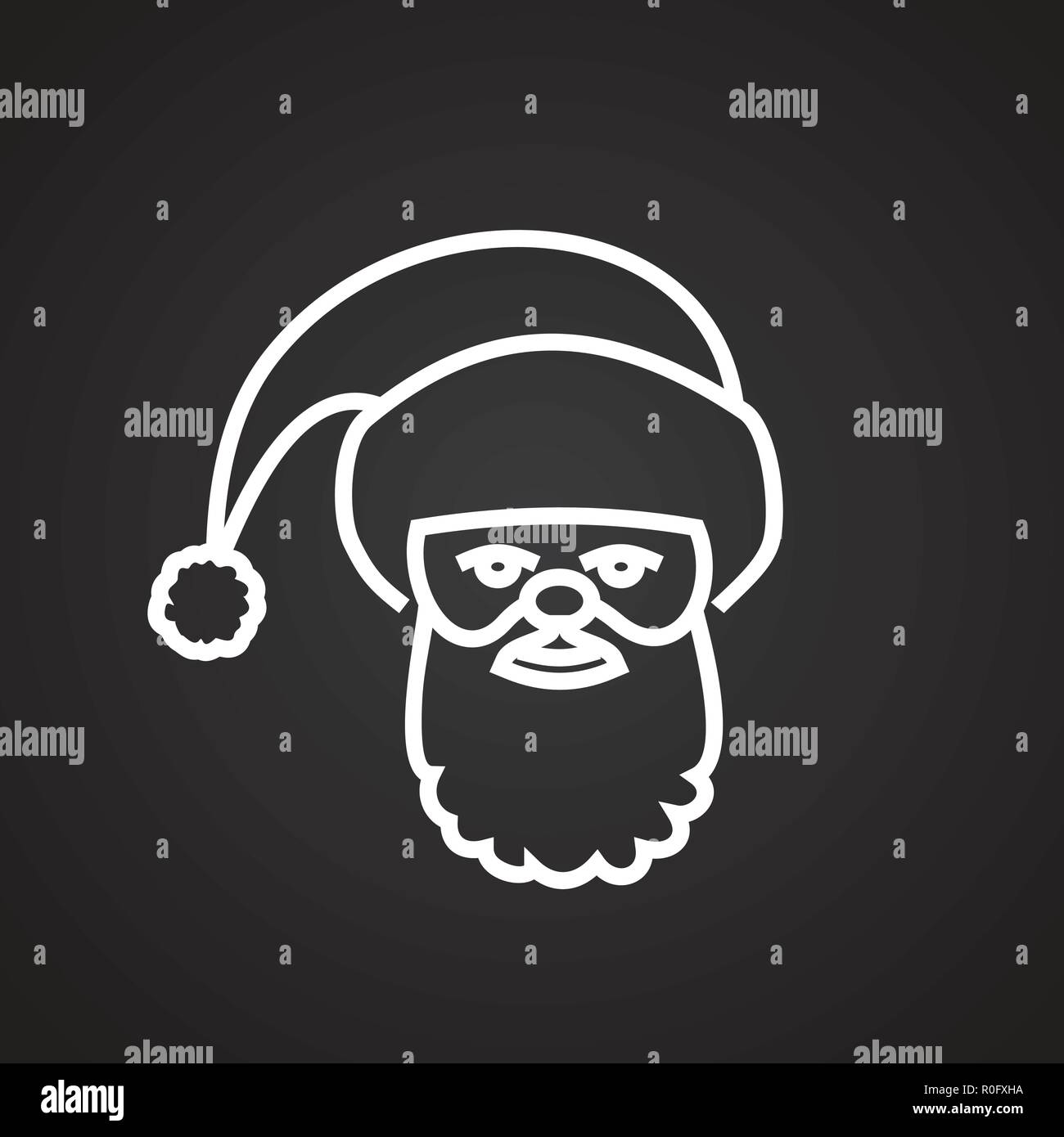Santa thin line on black background Stock Vector Image & Art - Alamy