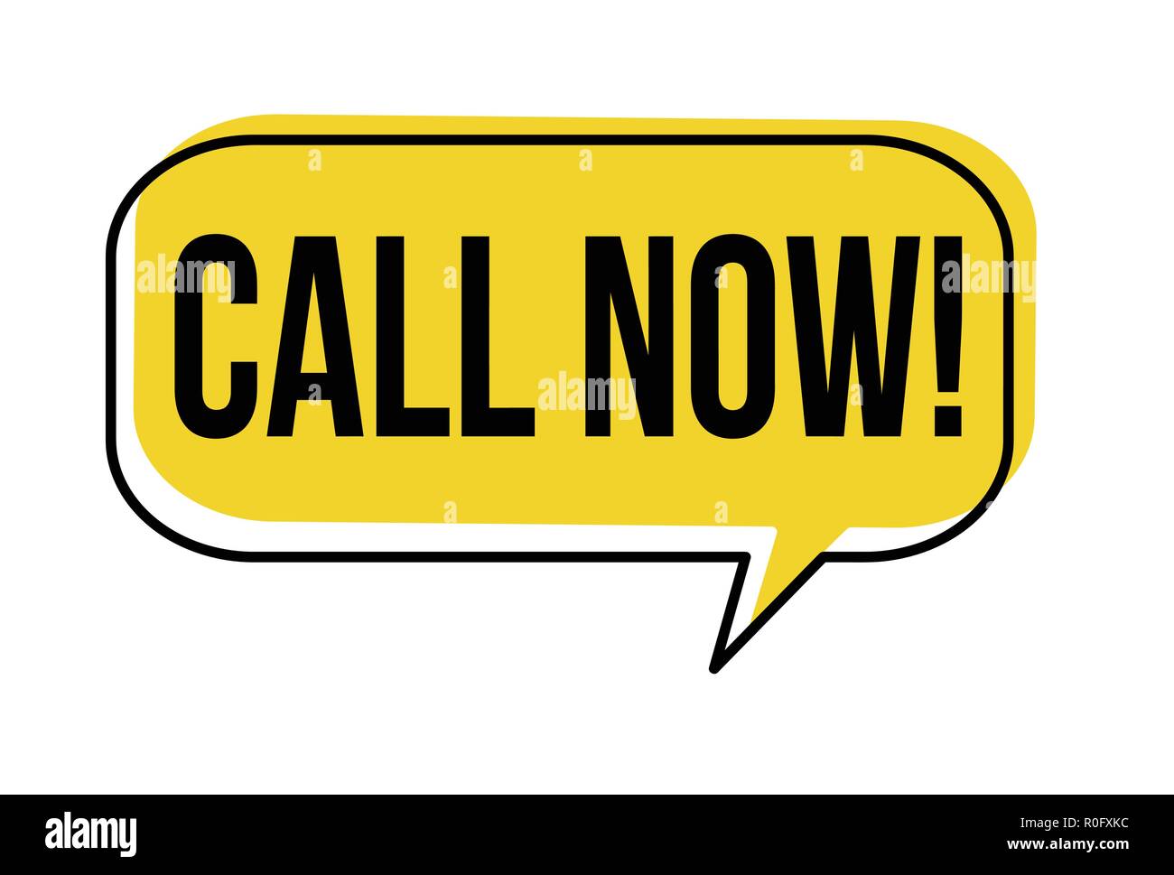 Call now speech bubble on white background, vector illustration Stock ...