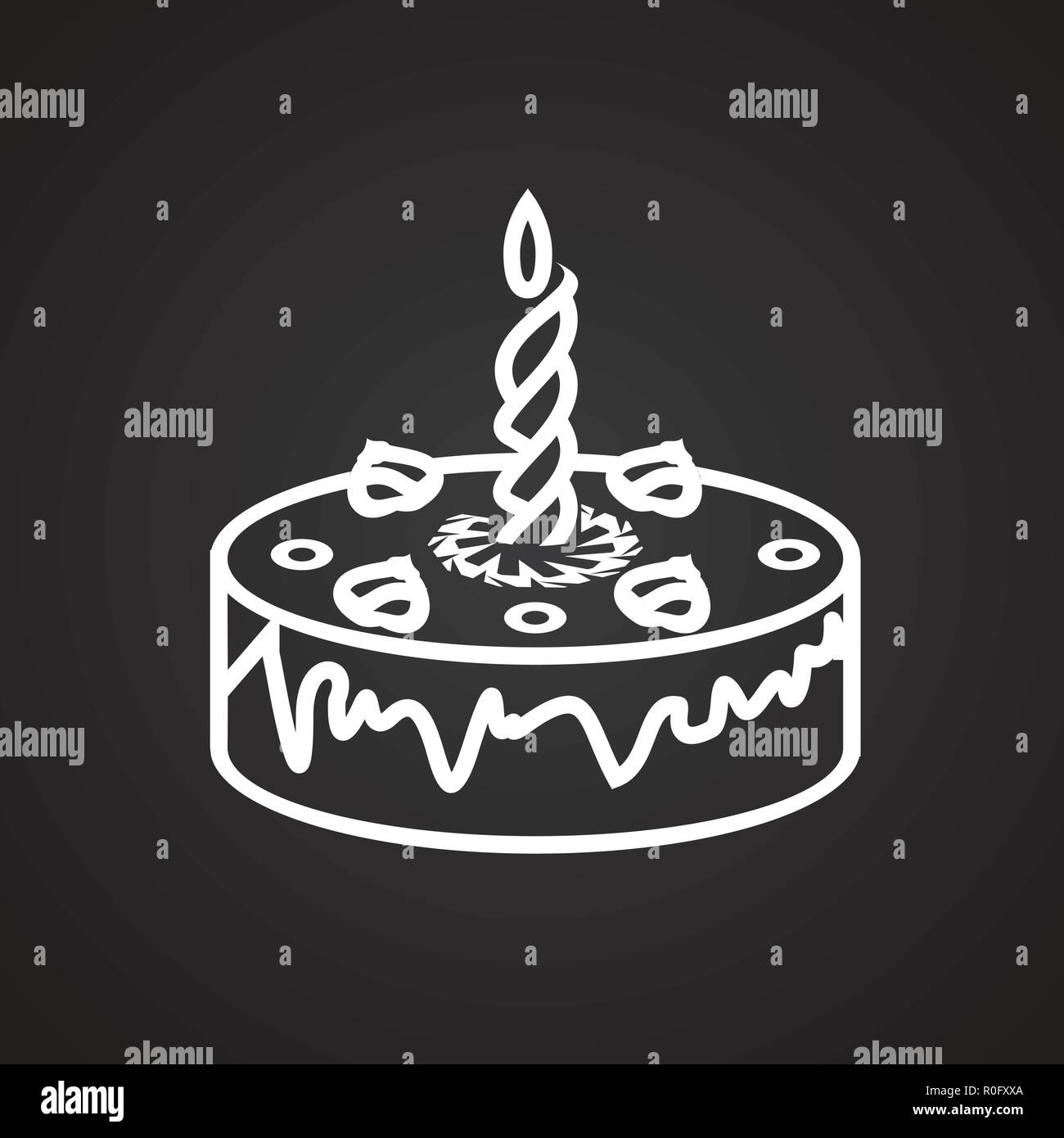 Christmas cake thin line on black background Stock Vector Image & Art ...