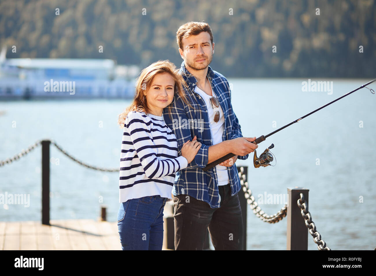 Romantic couple fishing hi-res stock photography and images - Alamy