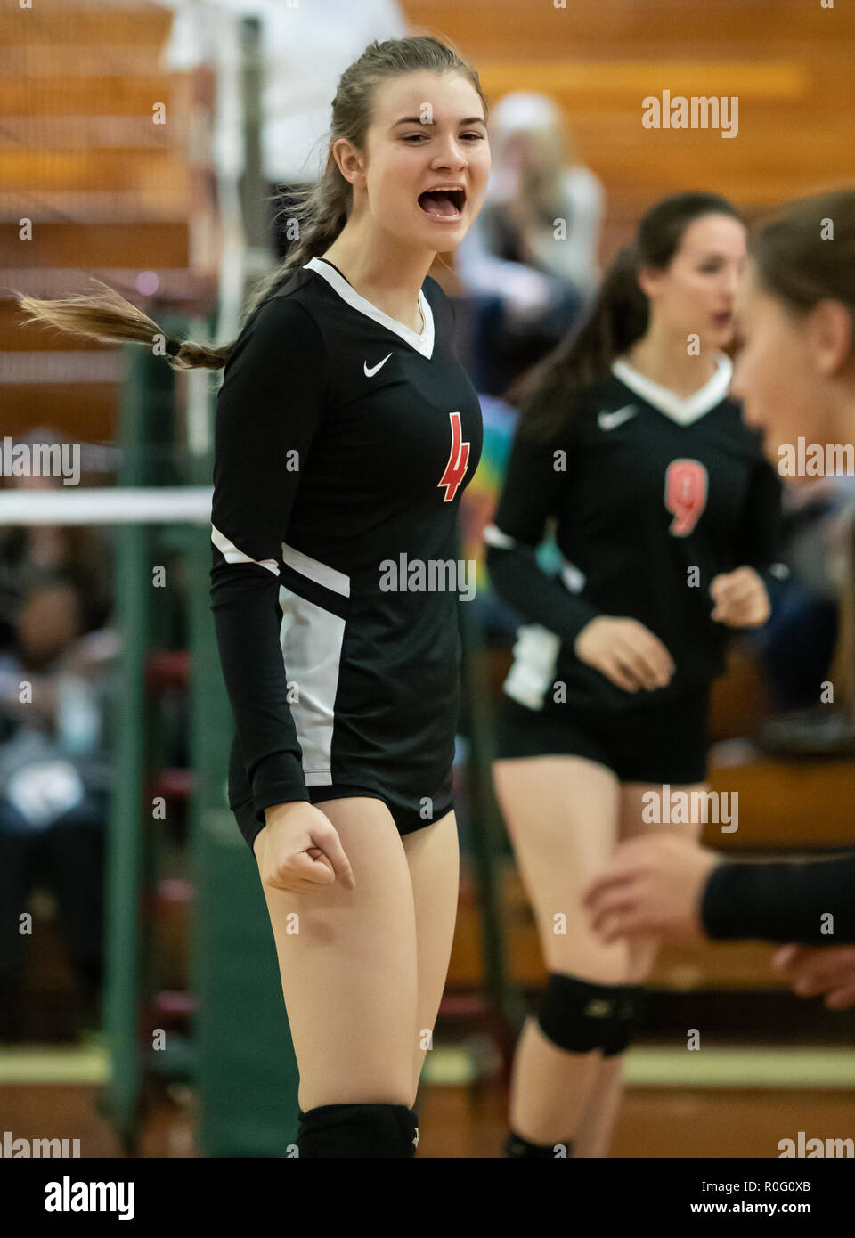 Volleyball action with Quincy vs. Hamilton High School in Red Bluff ...