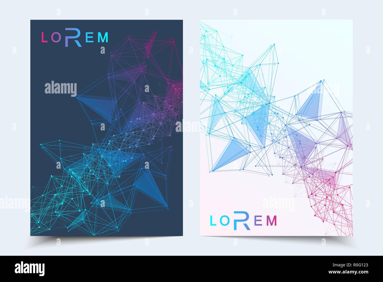 Scientific brochure design template. Vector flyer layout, Molecular ...