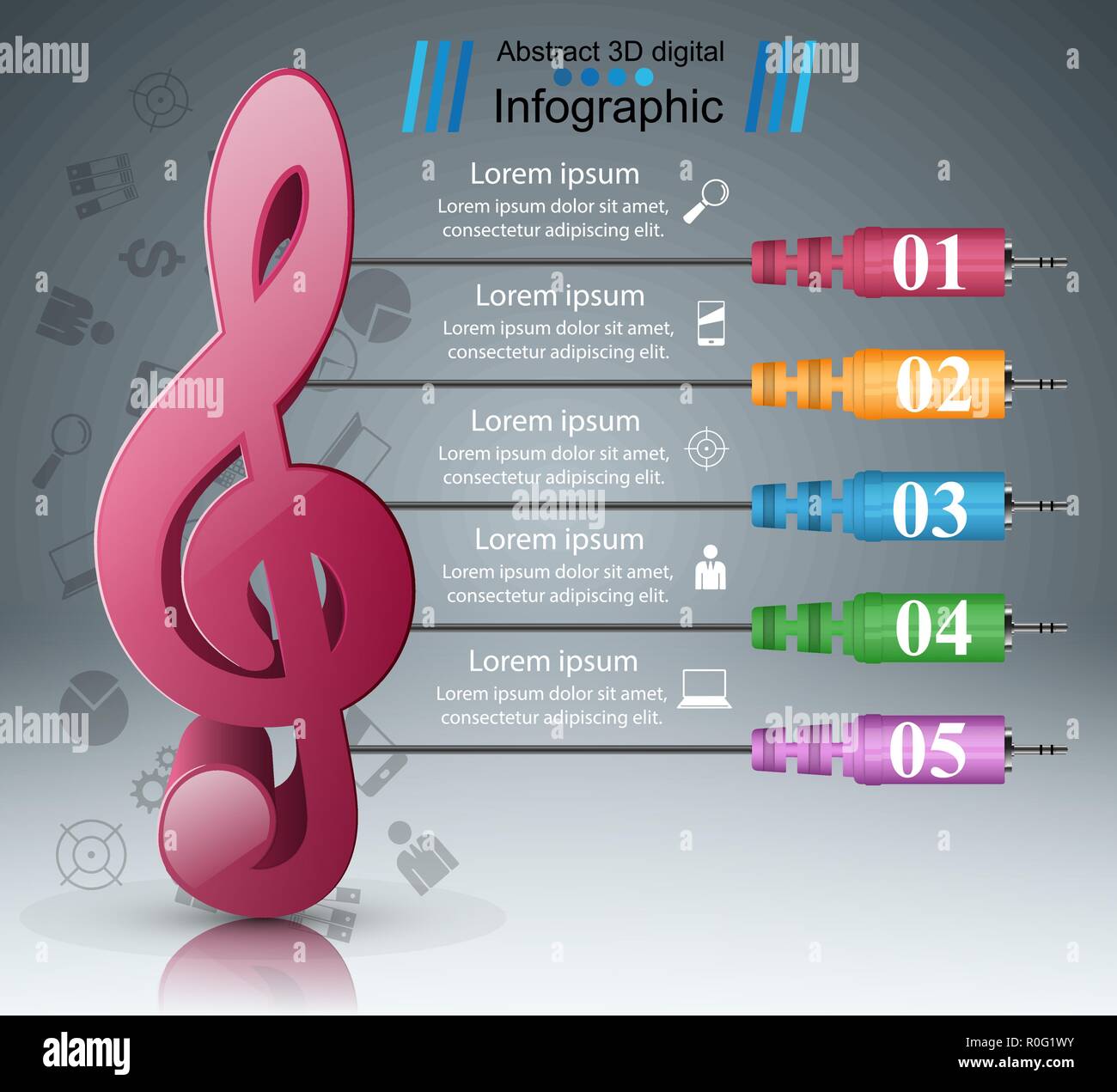 Music Infographic. Treble clef icon. Note icon Stock Vector Image & Art ...