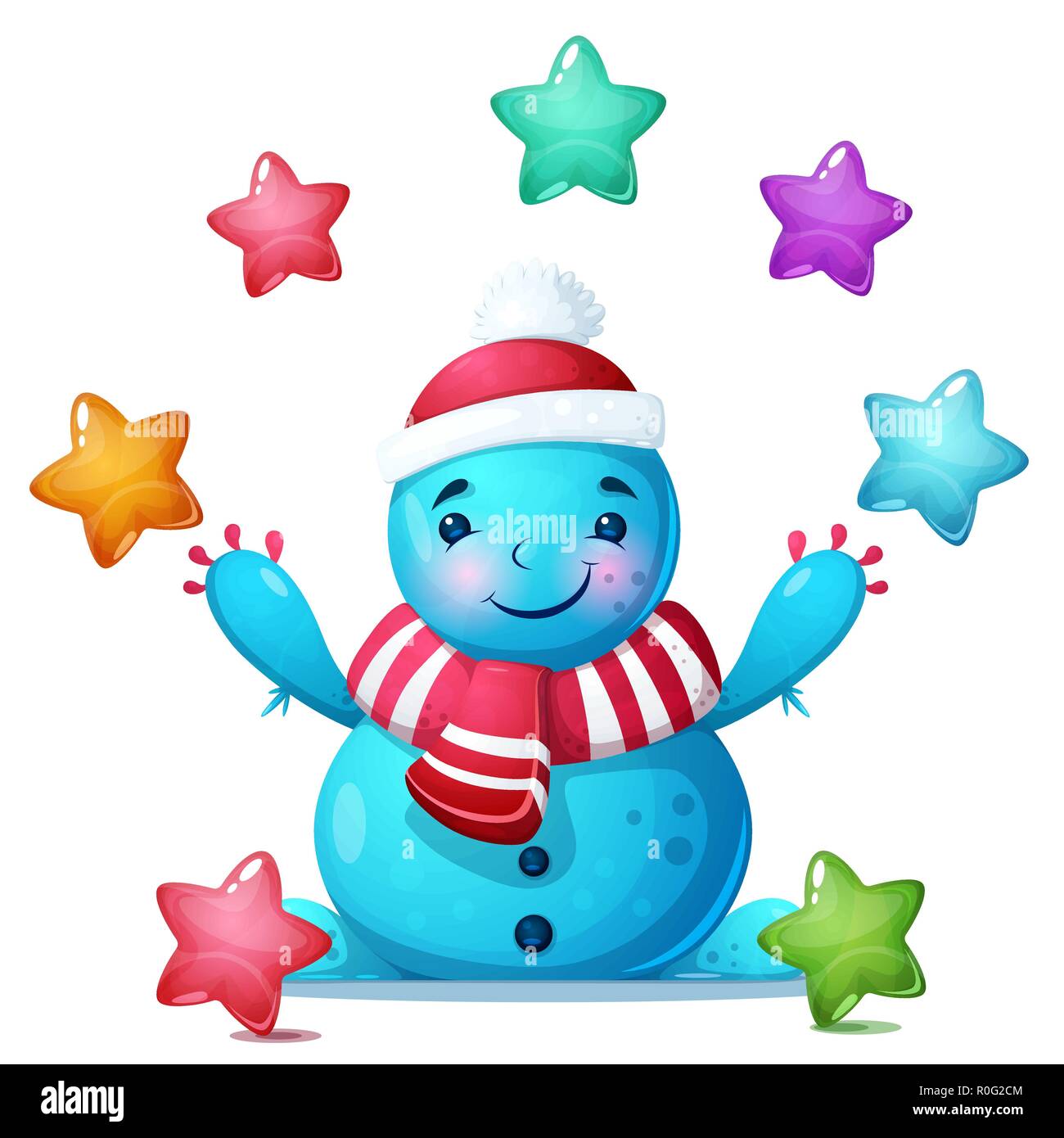 Cute, funny, pretty snow man illustration Stock Vector Image & Art - Alamy