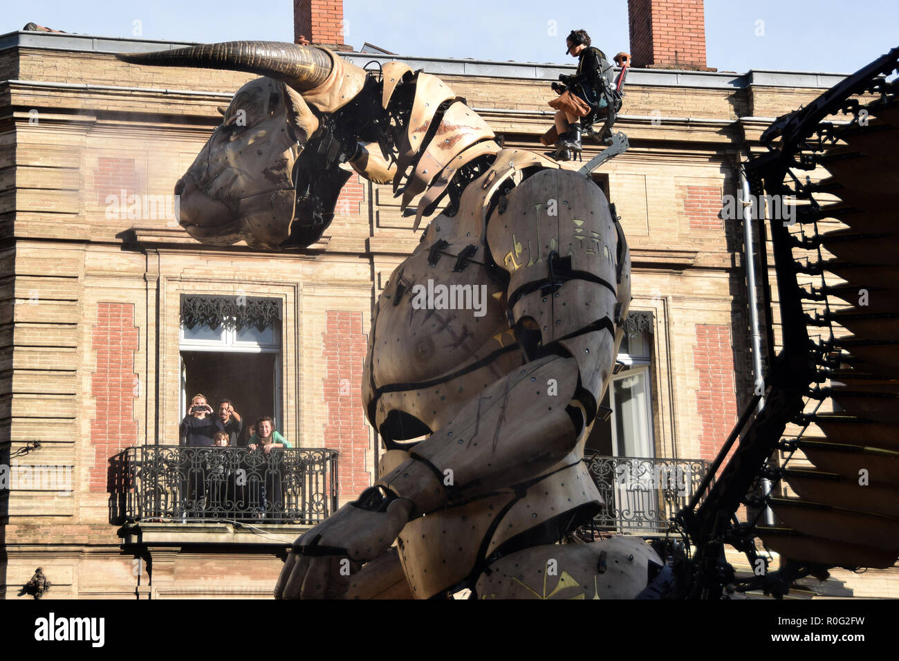 The show performace by "La Machine" company took place in the street of ...