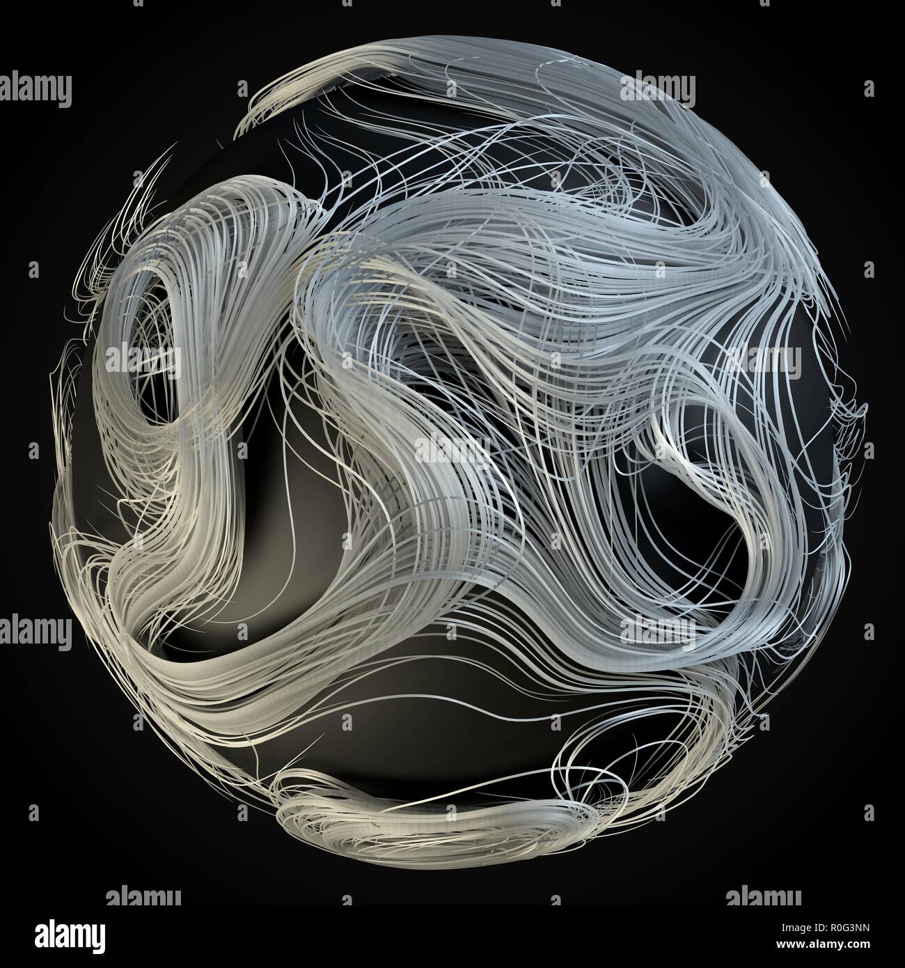 smoothly moving white hair lines. 3d illustration Stock Photo - Alamy