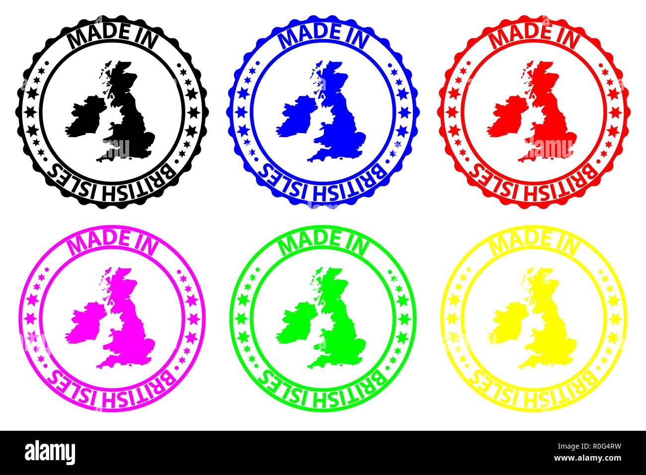 Made in British Isles - rubber stamp - vector, British Isles map ...