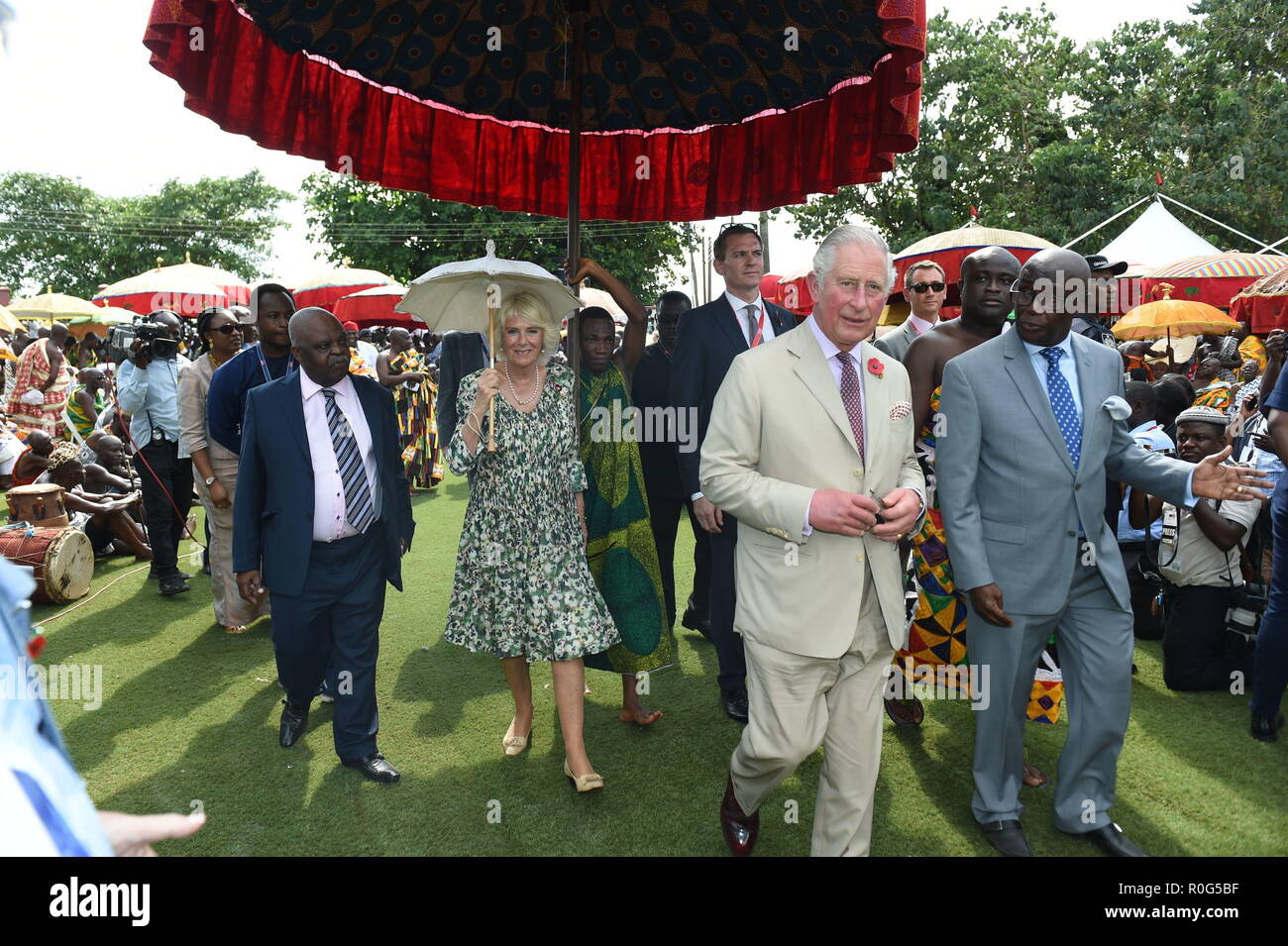 The Prince of Wales and Duchess of Cornwall arrive for a Durbar with ...