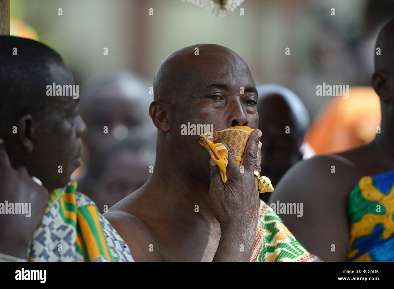 Local Chiefs and religious leaders wait for the Prince of Wales and ...