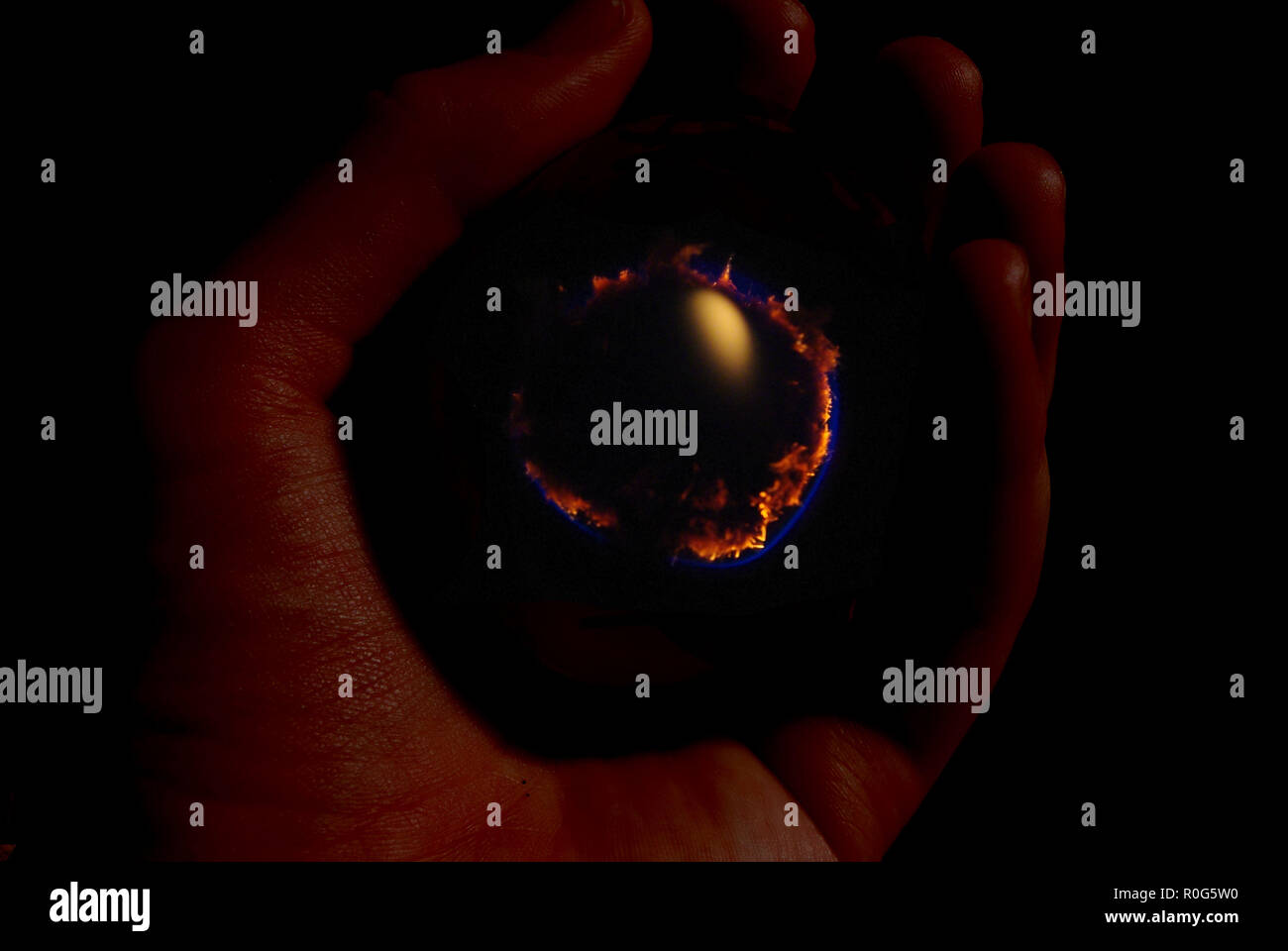 Fire In Hand Stock Photo - Alamy