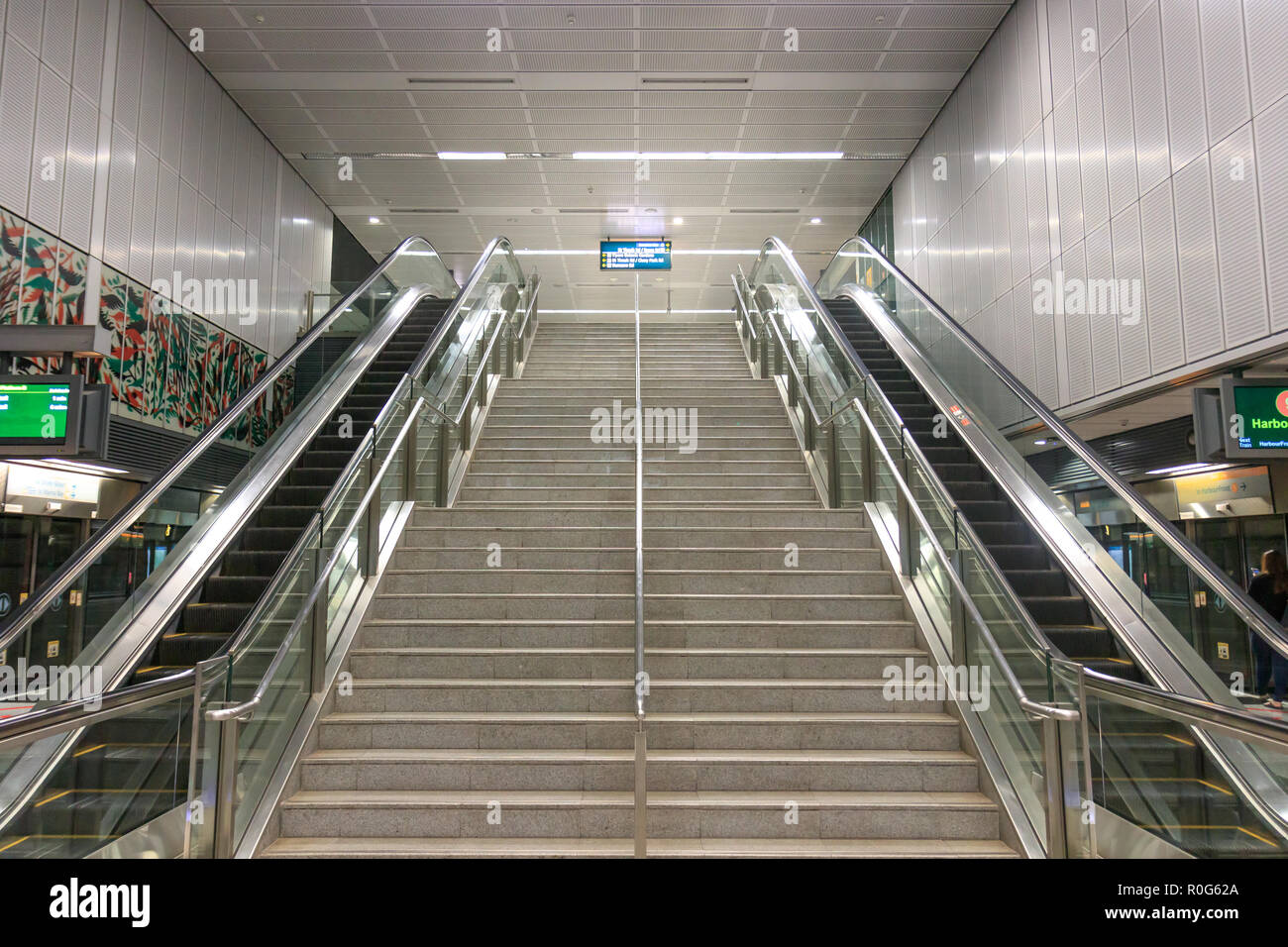 Stairs Going Up At The MRT Station Stock Photo - Alamy
