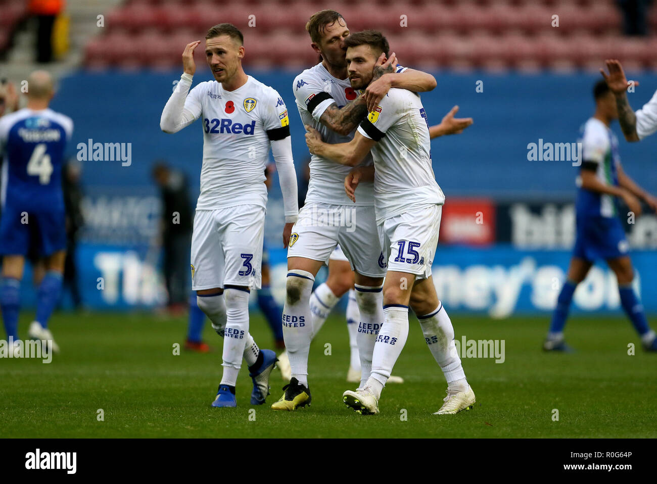 Leeds United's Liam Cooper and Leeds United's Stuart Dallas after the ...