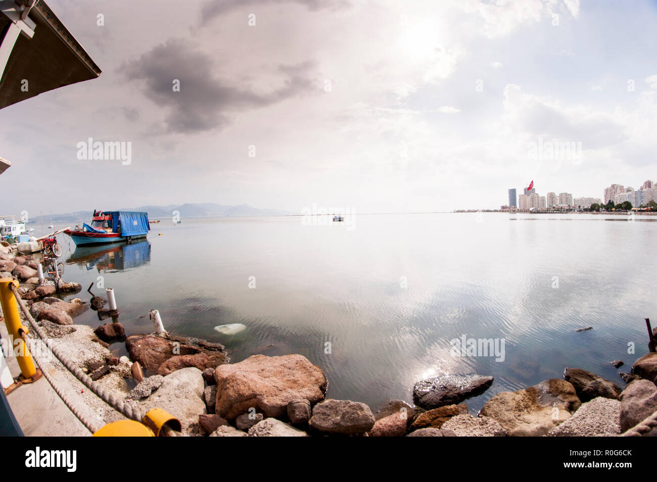 Fisheye landscape from Mavisehir Bostanli Izmir Turkey Stock Photo - Alamy