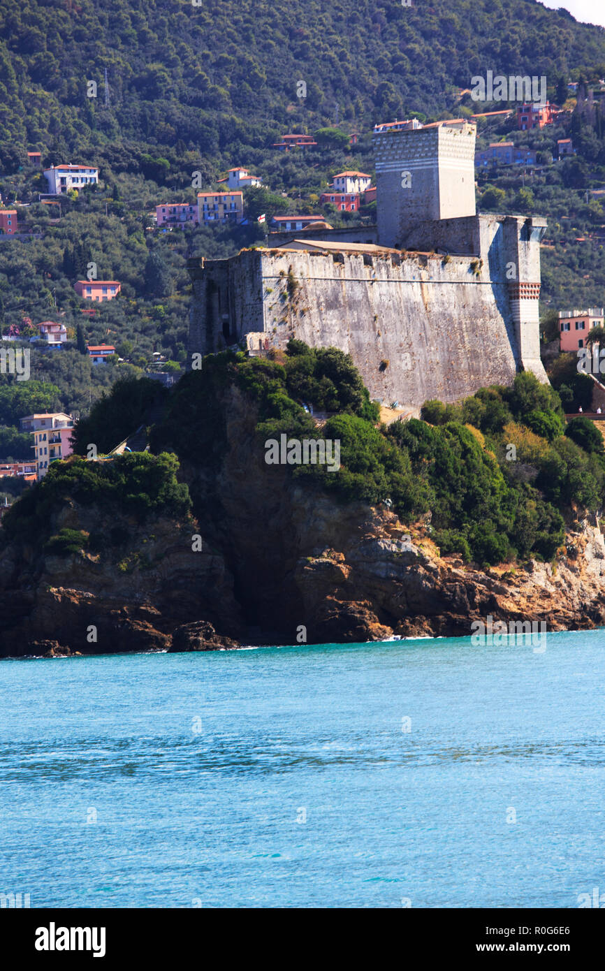 view of Lerici Castle and the blue mediterranean sea Stock Photo - Alamy
