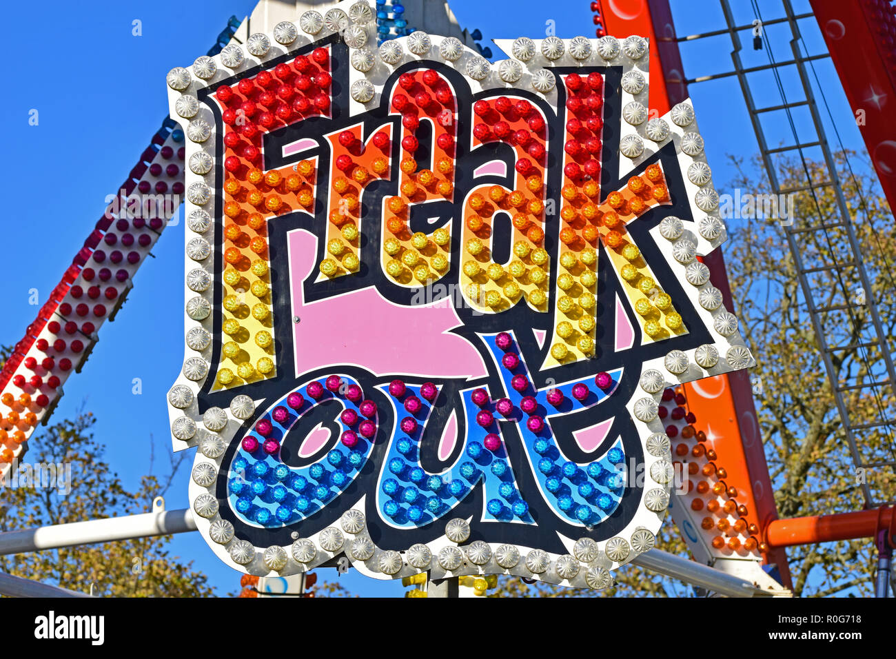 Colourful fairground signs Stock Photo - Alamy