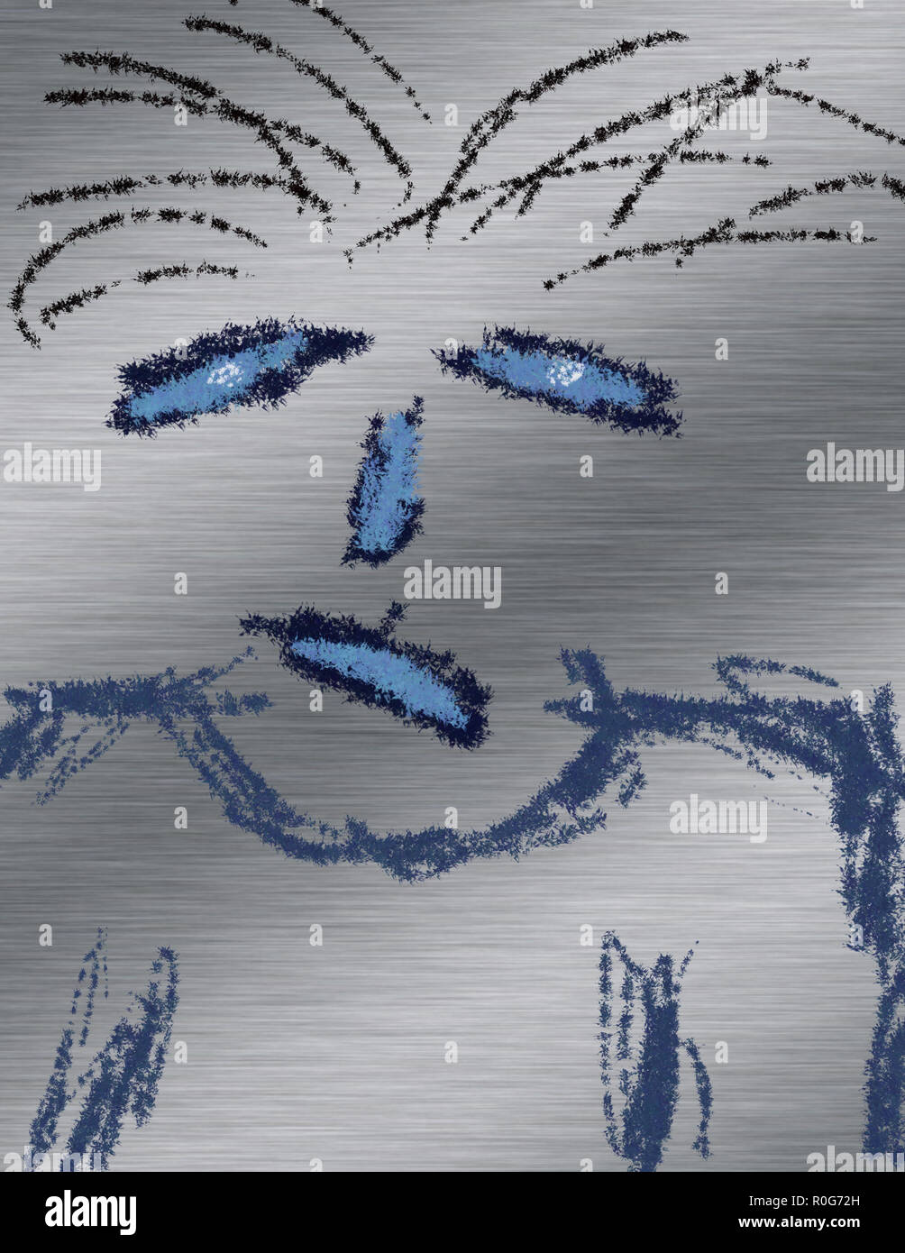 Abstract painting. Sad face Stock Photo - Alamy