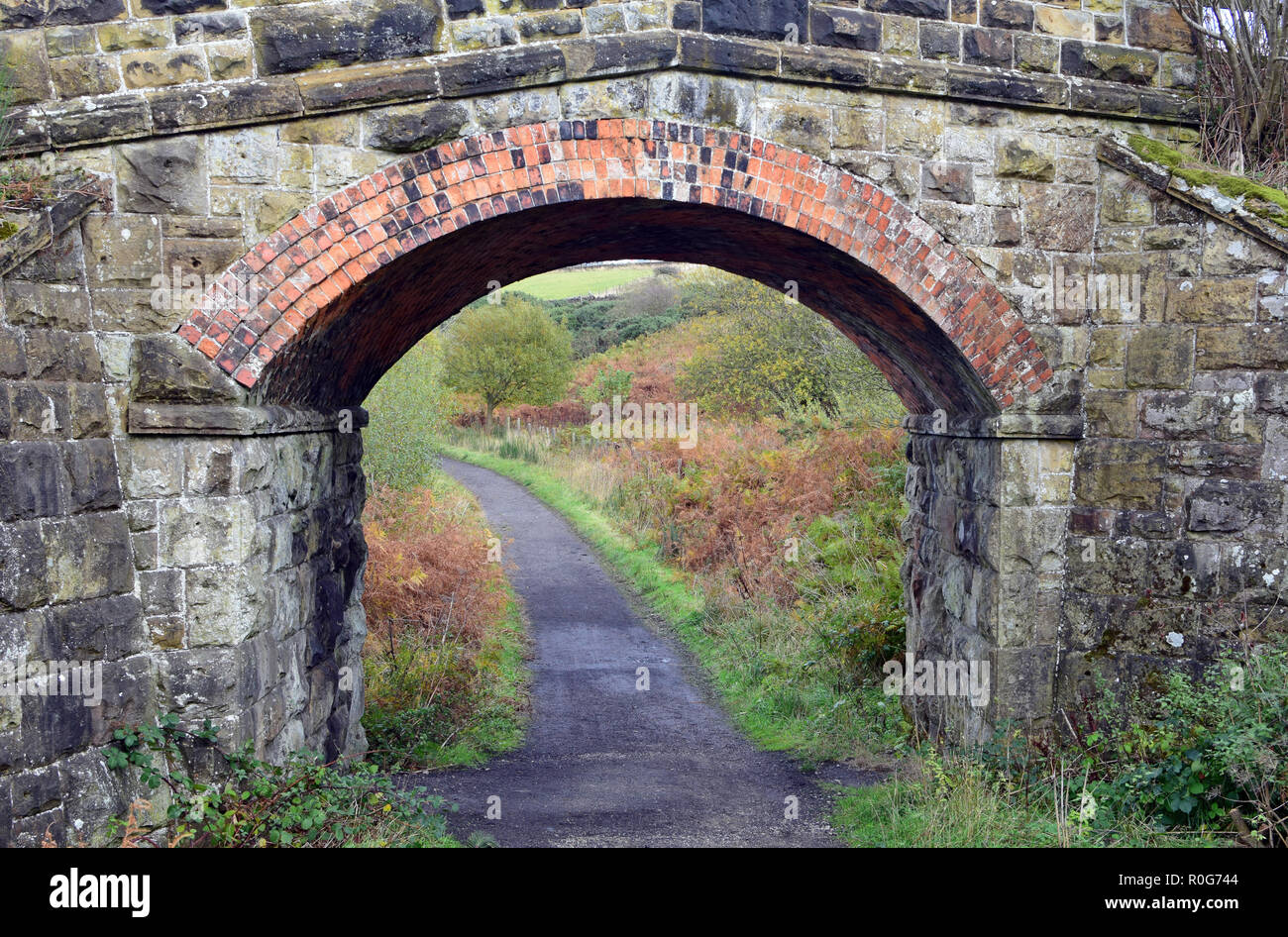 Cinder path from Ravenscar to Robin Hoods Bay, North Yorkshire Stock ...