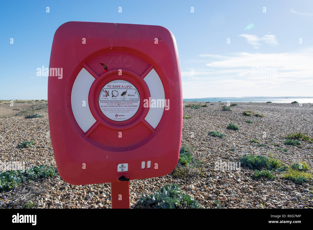 Beach life saving ring Stock Photo - Alamy