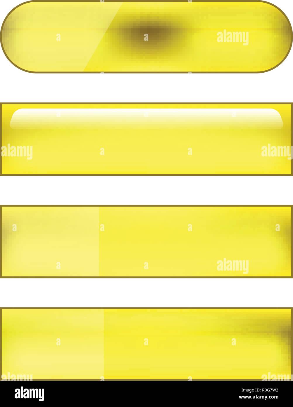 vector bright colored web buttons set - yellow Stock Vector Image & Art ...