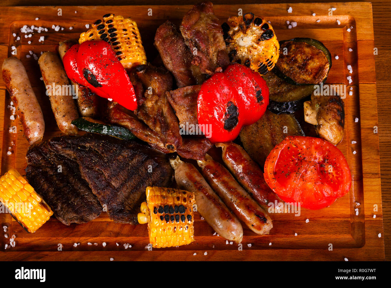 Grilled meat mix plate Stock Photo - Alamy