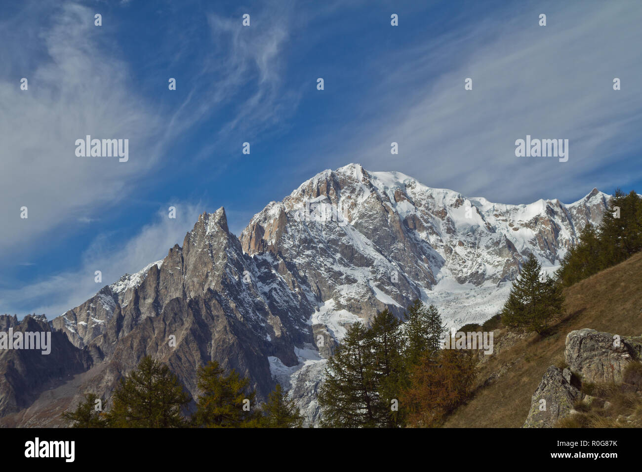 The alps are the highest and most extensive mountain range hi-res stock ...