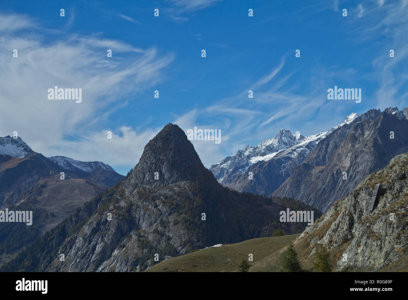 The alps are the highest and most extensive mountain range hi-res stock ...