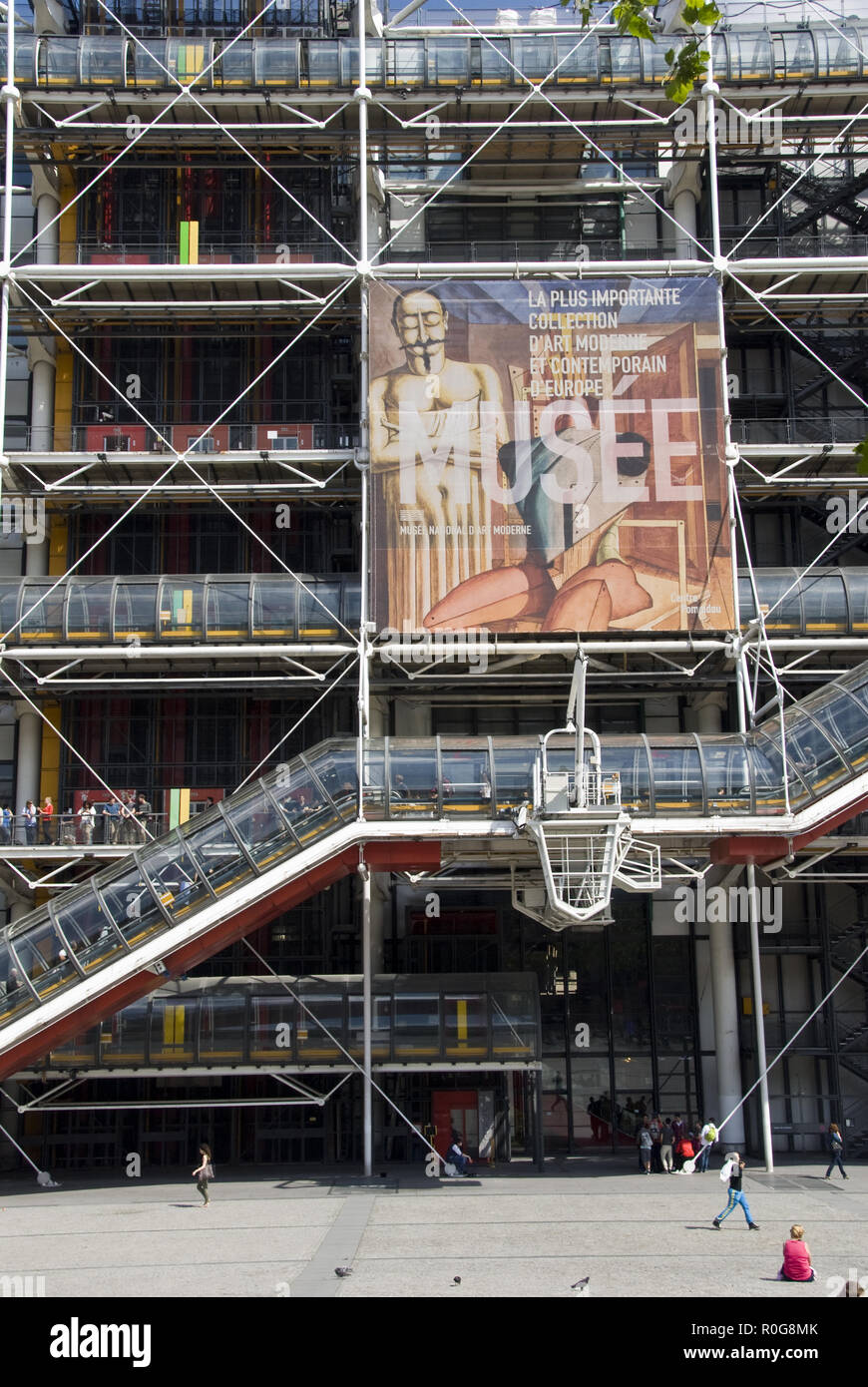 People relax on the plaza outside the Centre Georges Pompidou (Pompidou ...