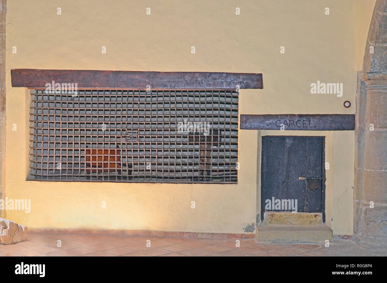 Medieval little prison, inside of the current town hall. Rubielos de ...