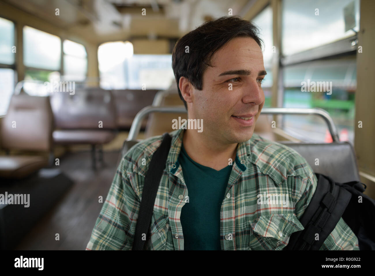 People in bus face hi-res stock photography and images - Alamy