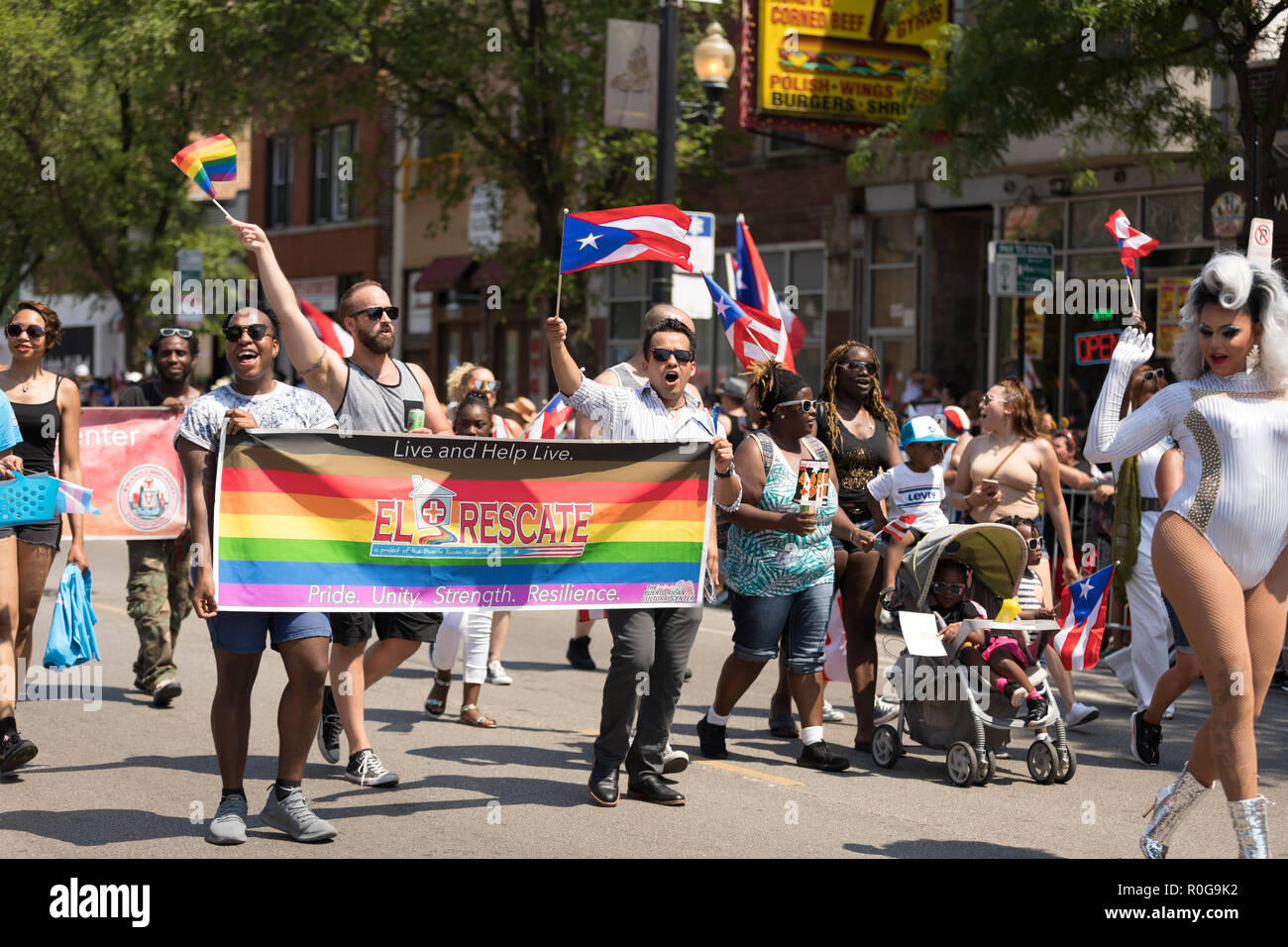 Chicago, Illinois, USA - June 16, 2018: The Puerto Rican People's ...