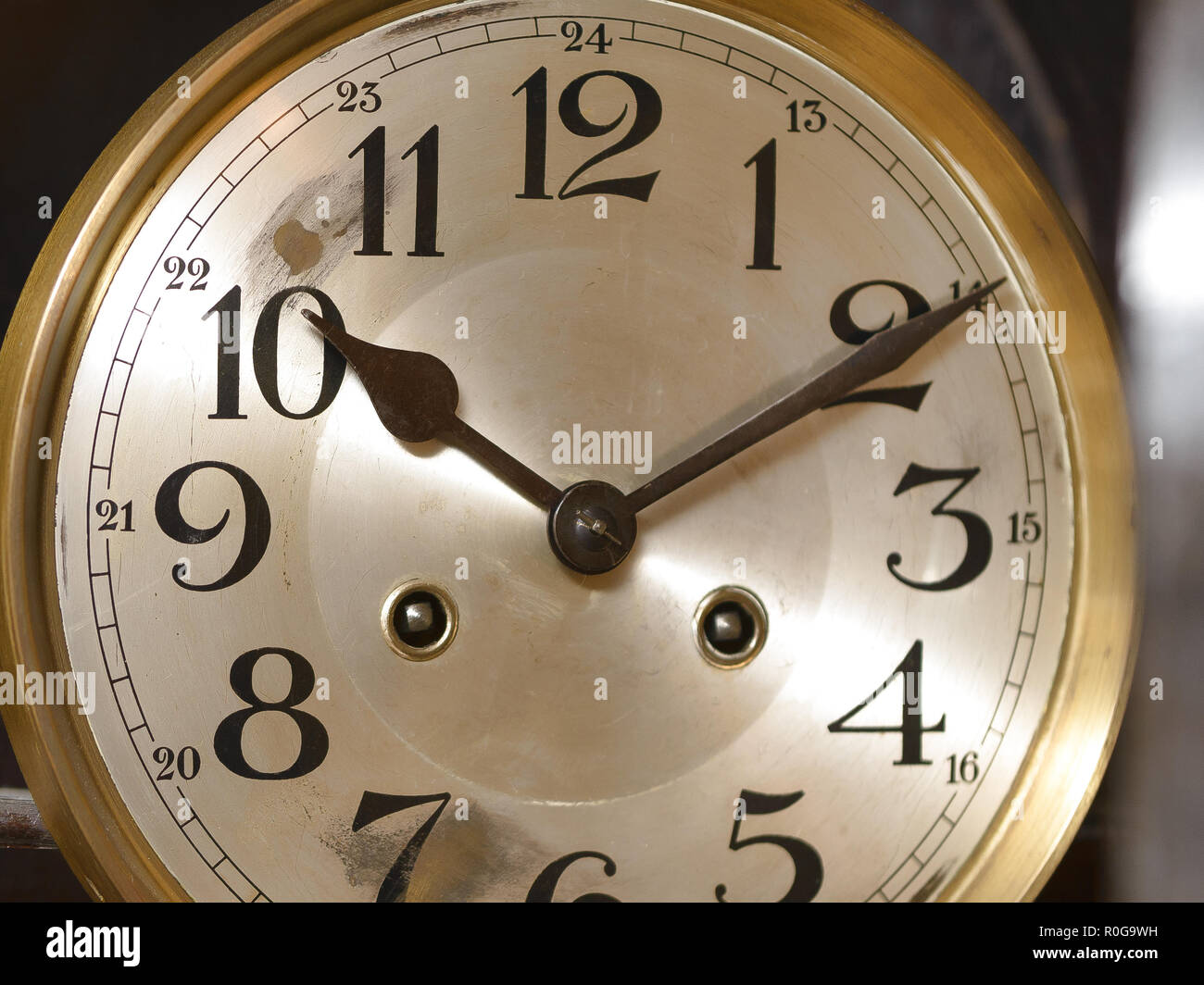 Old vintage clock, symbols of time with copyspace background Stock ...